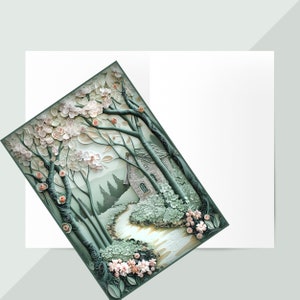 Personalized Nature-inspired Greeting Card Woodland Scene All-occasion ...