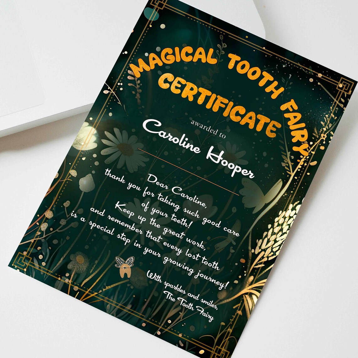 Tooth Fairy Certificate Letter Personalised Receipt, First Tooth Loss ...