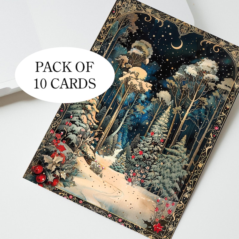 Yule Cards Pack for Xmas - Etsy