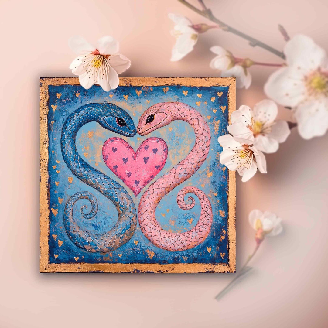 Snakes in Love Personalised Valentine's Romantic Card, Gift Sending ...