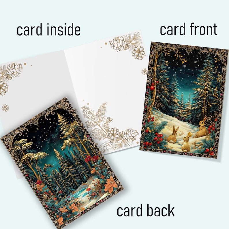 Woodland Christmas Greeting Forest Winter Cards, Magical Wonderland ...
