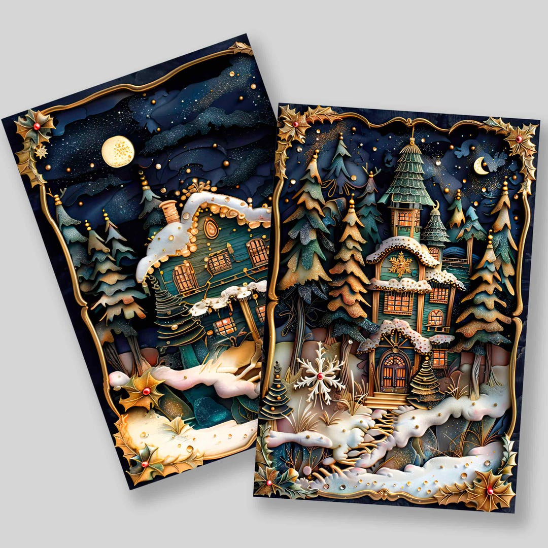 Personalised Christmas Winter Greetings Cards Xmas 2025 Gift, Magical ...