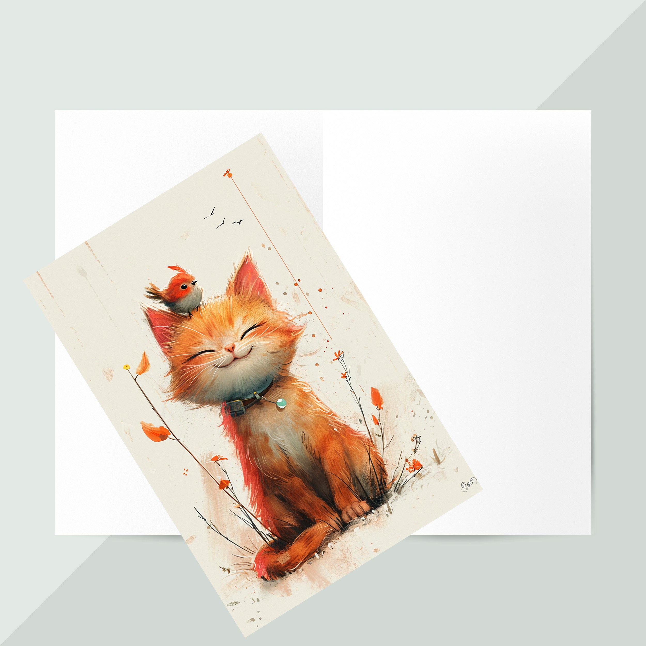 Customisable Ginger Cat Birthday Card Gift for Cat Parents or Cat ...