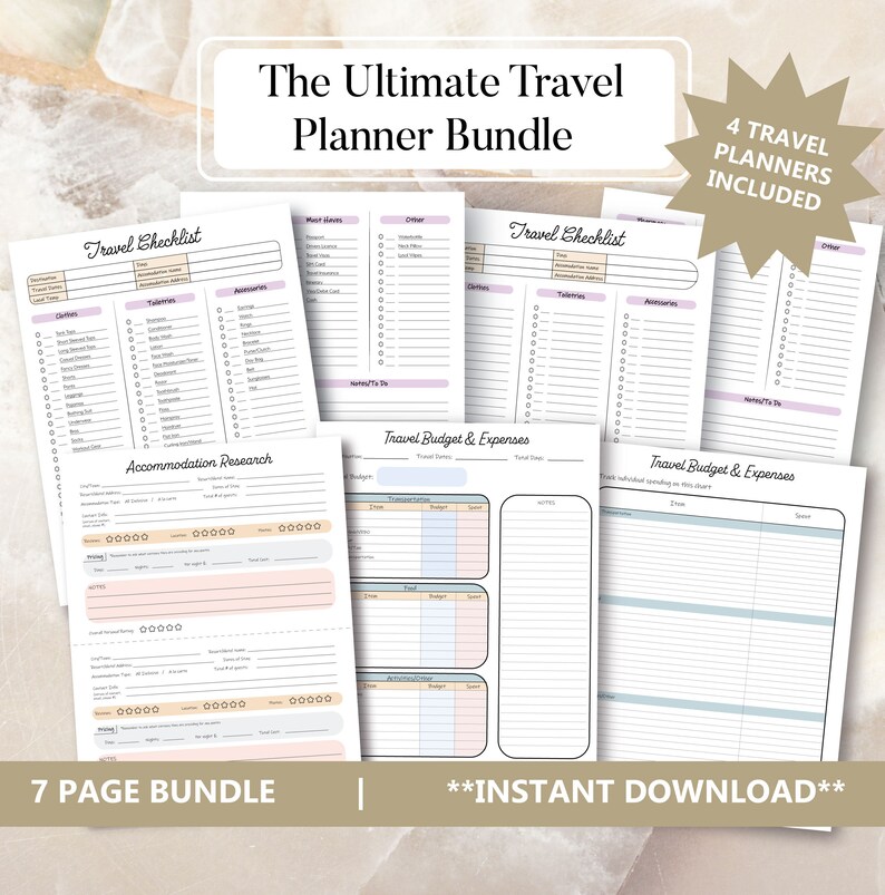 Group Travel Planner Template Printable Trip Planner Digital Travel ...