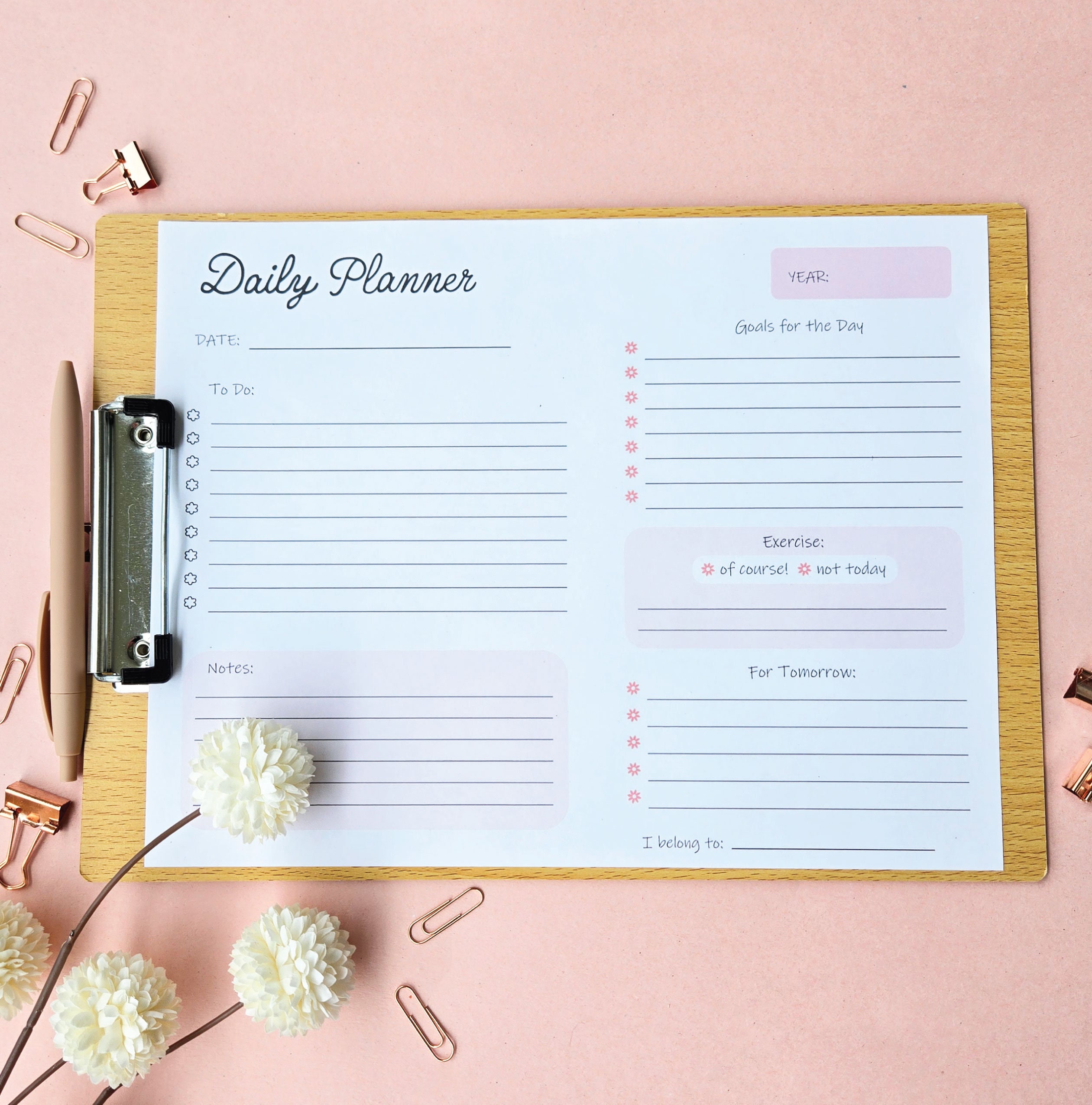 Daily Planner Printable Monthly Planner Weekly Planner Template Daily ...