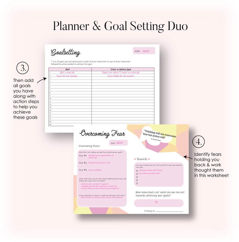 Goal Planner Package for Self Care Printable Templates Daily Planner ...