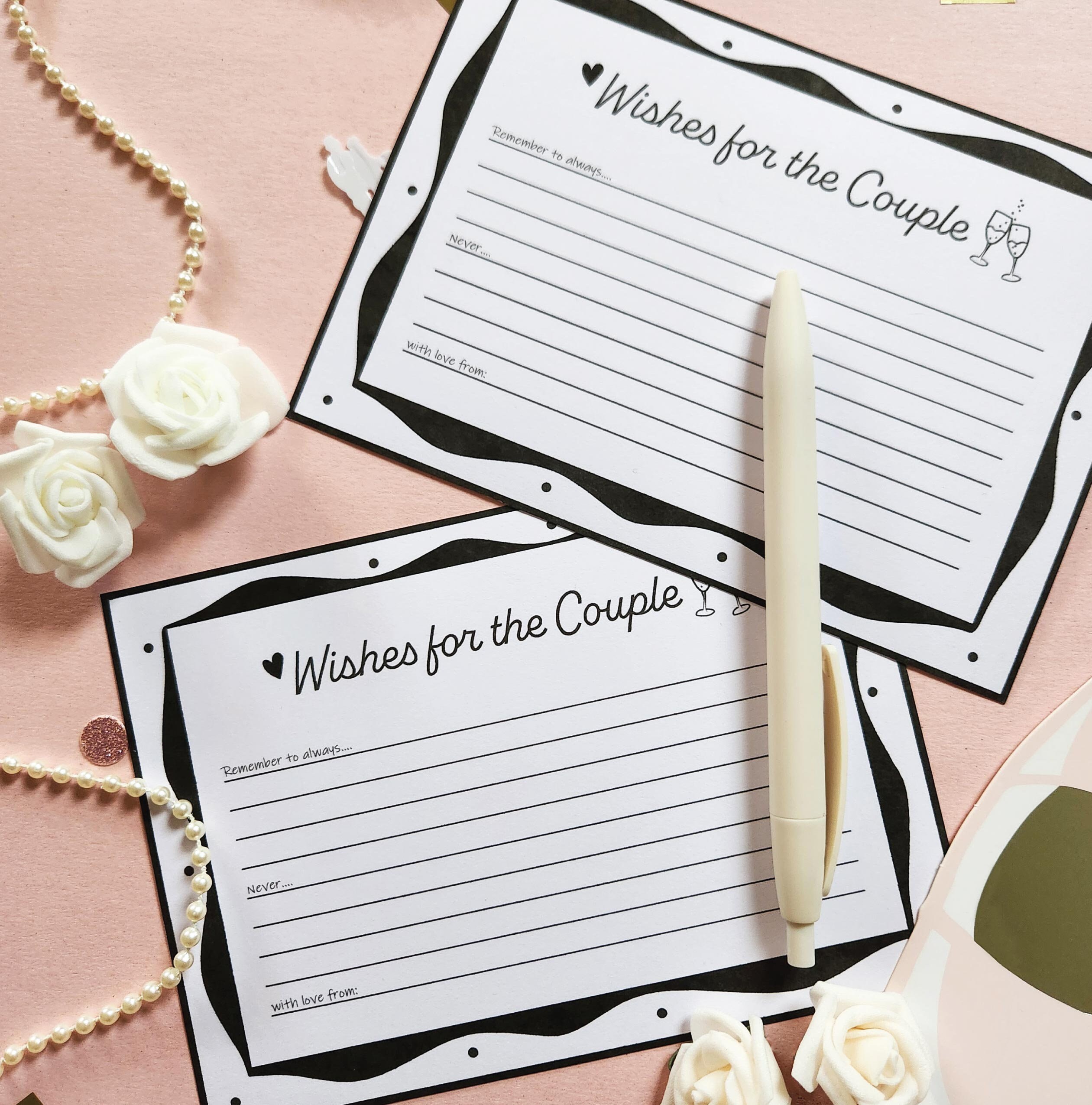 Wedding Wish Cards for Bridal Shower Advice Cards for Couple Wedding ...