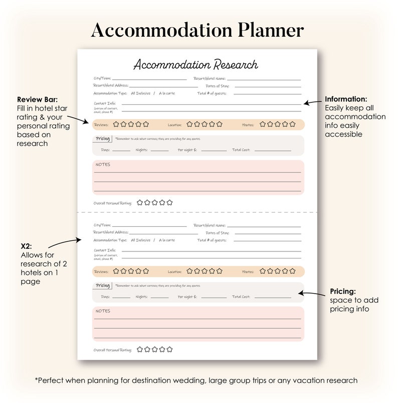Vacation Planner Template Bundle Group Trip Planner Travel Packing List ...