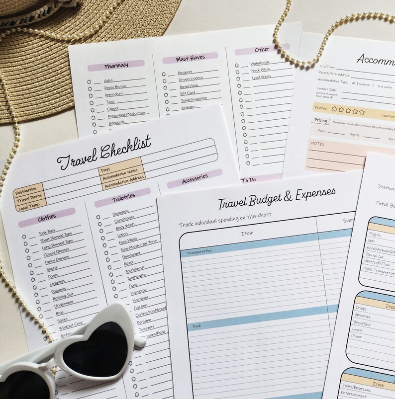 Vacation Planner Template Bundle Group Trip Planner Travel Packing List ...