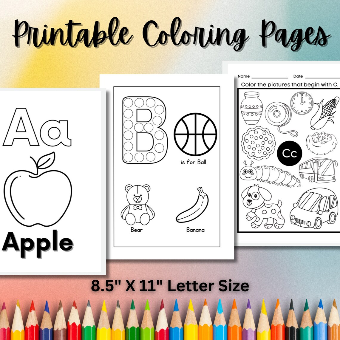 Alphabet Coloring Pages for Kids - Learn to Read and Write the Abc's ...