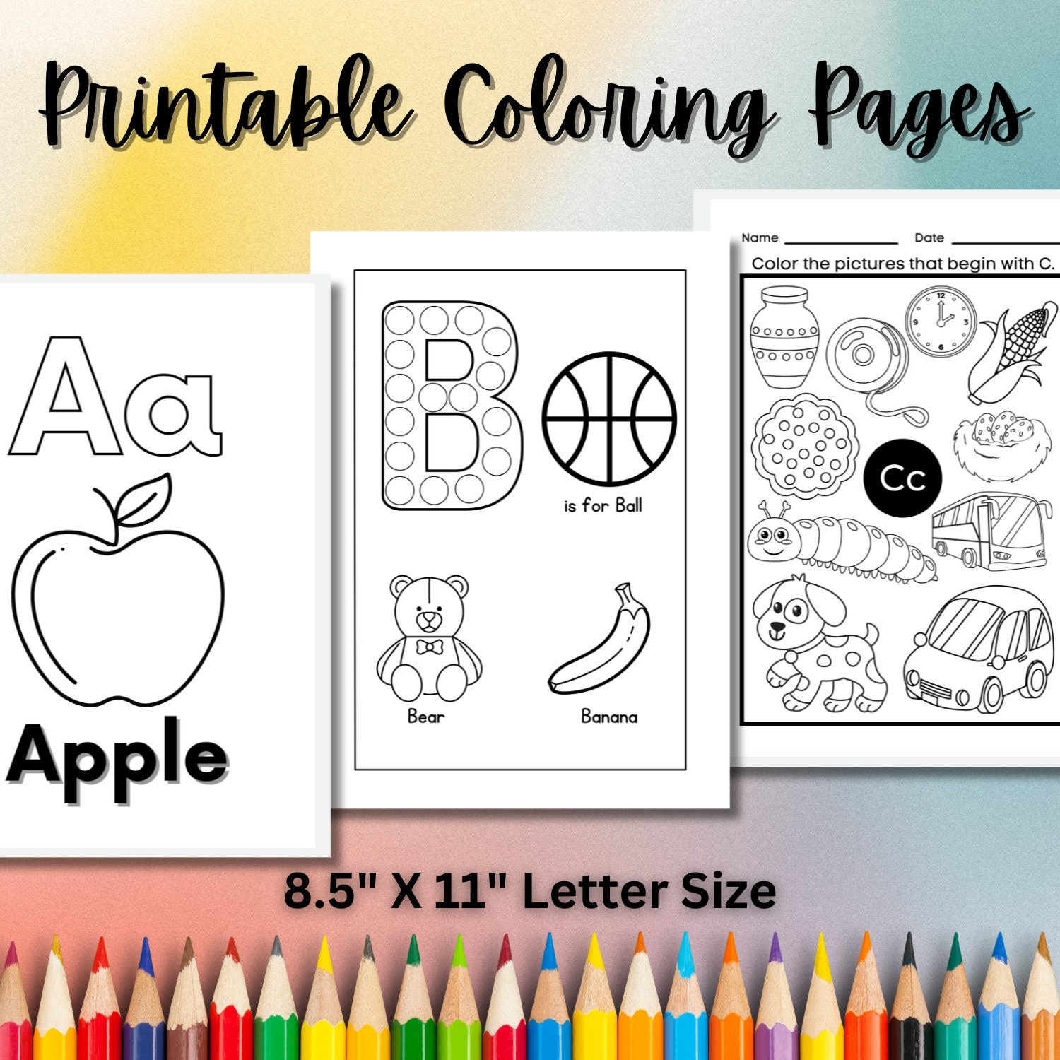 Alphabet Coloring Pages for Kids - Learn to Read and Write the Abc's ...