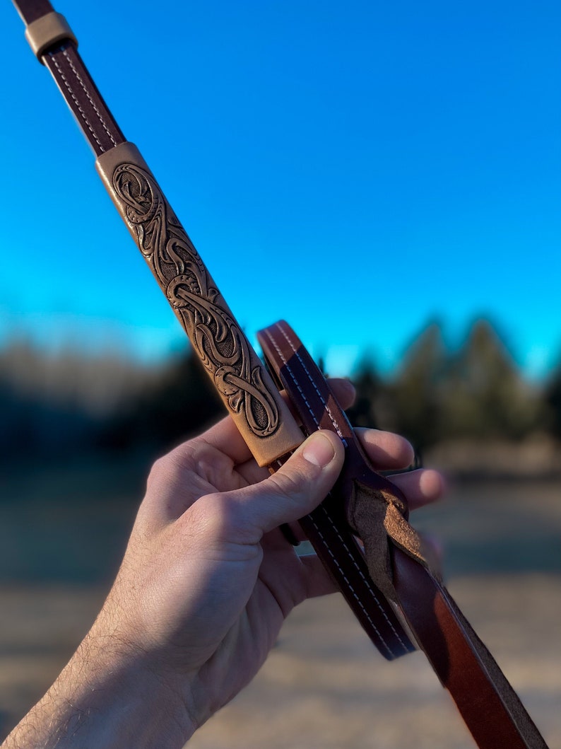 Leather Over & Under Barrel Racing Horse Whip Genuine Hand Tooled ...