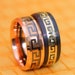 Greek Key Inlay Engraved Tungsten Ring, 8MM Rose Gold IP High Polish ...