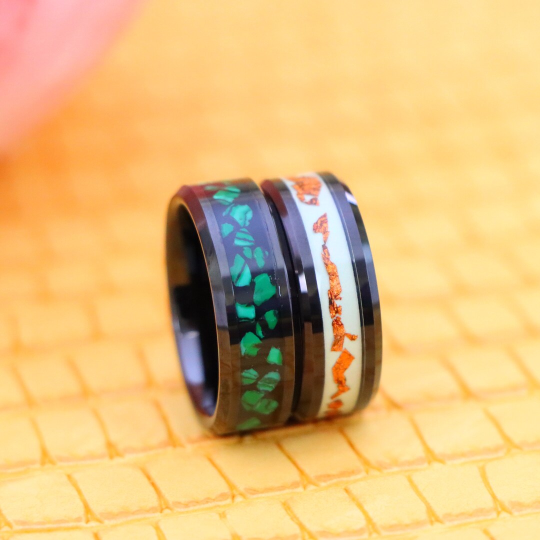Copper Wedding Ring, Tungsten Wedding Ring, Black Tungsten Ring ...