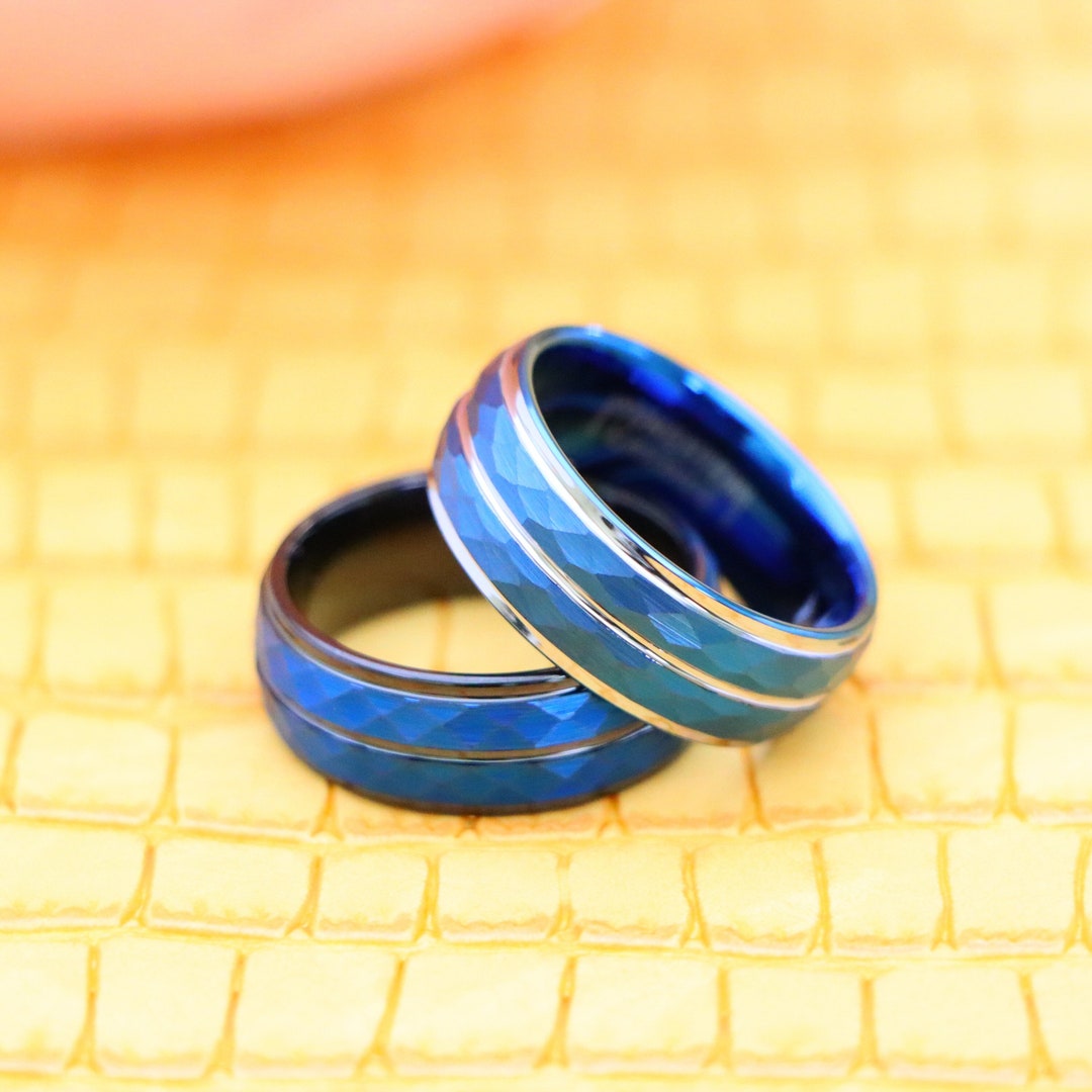 Male Wedding Band, Blue Wedding Band, Blue Wedding Band Men, Unique ...