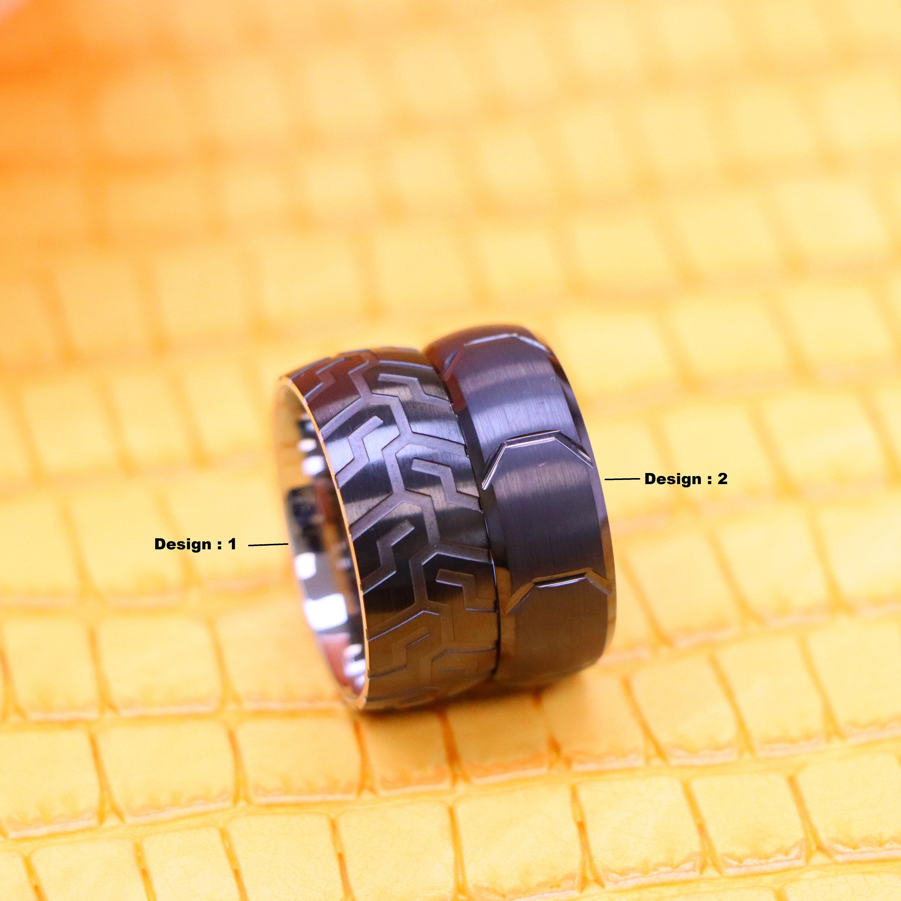 Black Wedding Ring, Tungsten Hip Hop Ring, Motorcycle Tire Ring ...