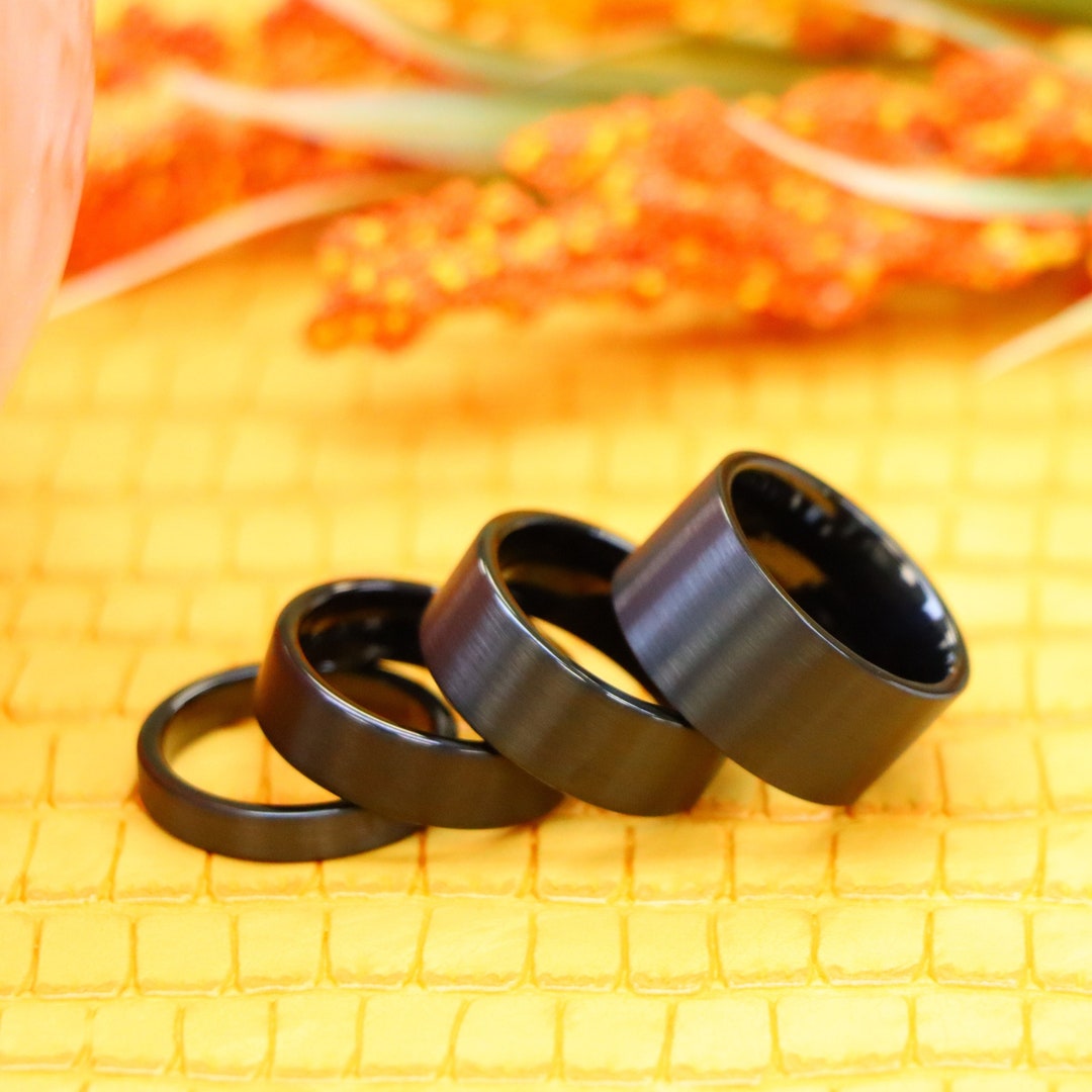Matching Couple Rings, Black Couple Rings, Tungsten Wedding Bands ...