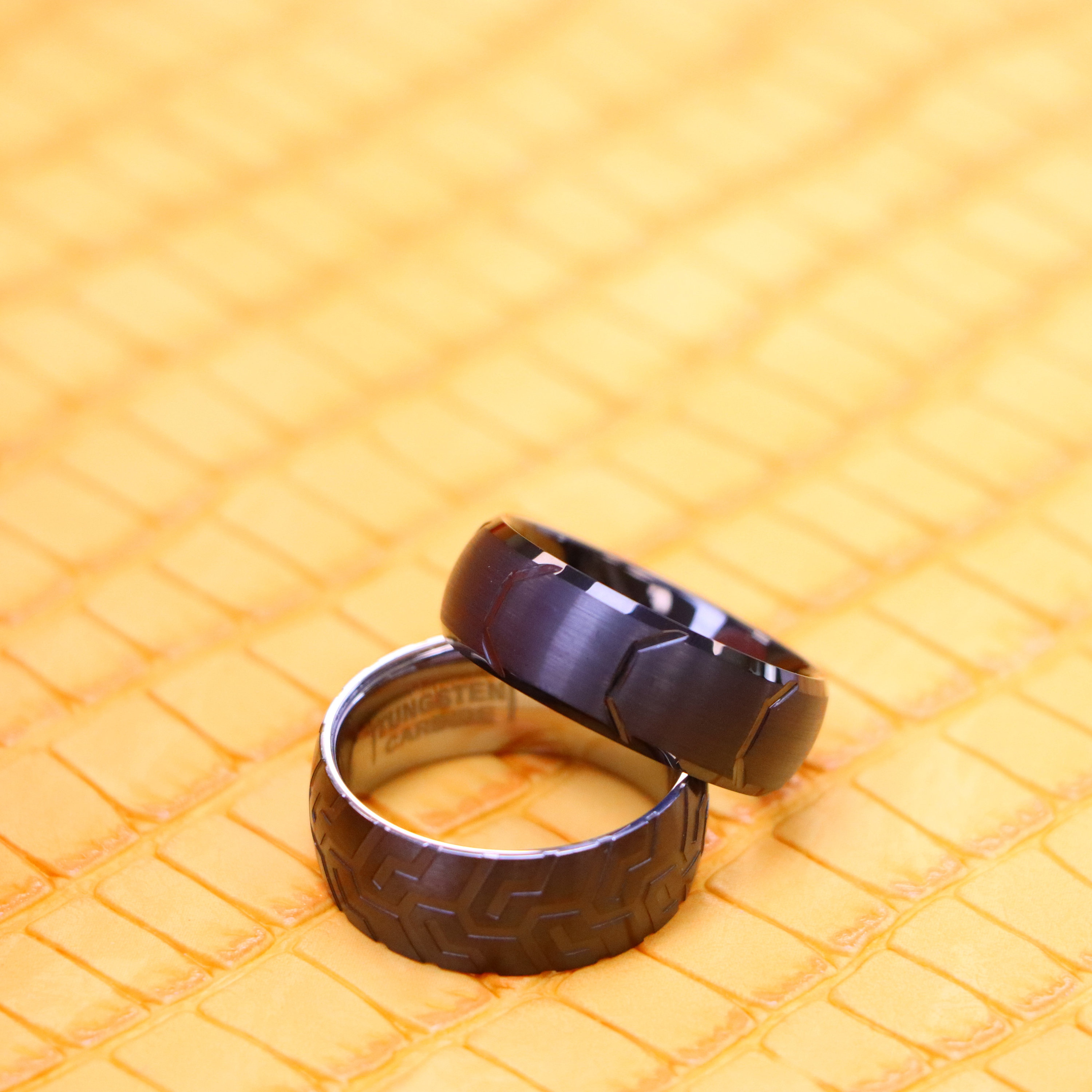 Black Wedding Ring, Tungsten Hip Hop Ring, Motorcycle Tire Ring ...