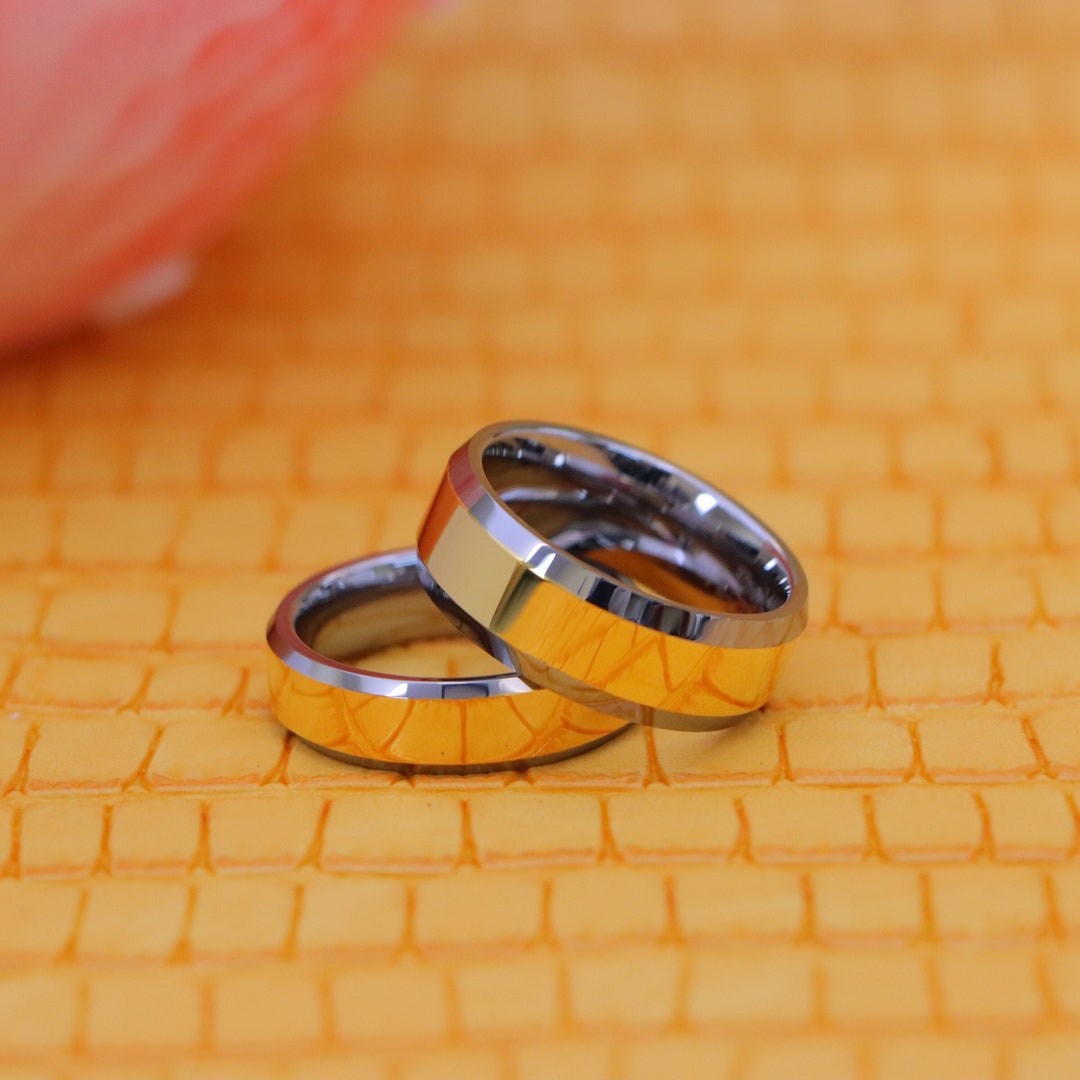 Wedding Ring Men, Gold Tungsten Wedding Band, Men's Wedding Band ...