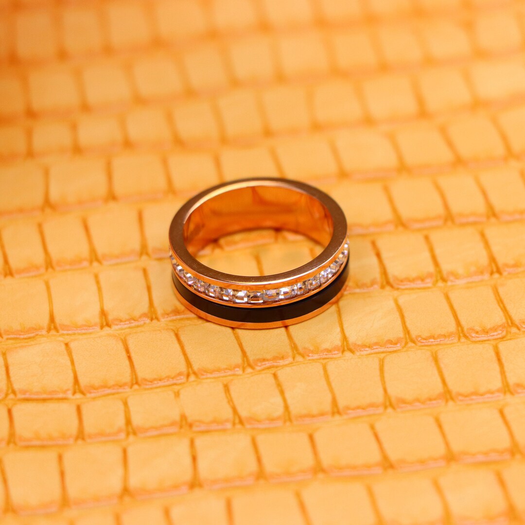 Rose Gold Engagement Ring, Men's Wedding Band, Womens Wedding Ring ...