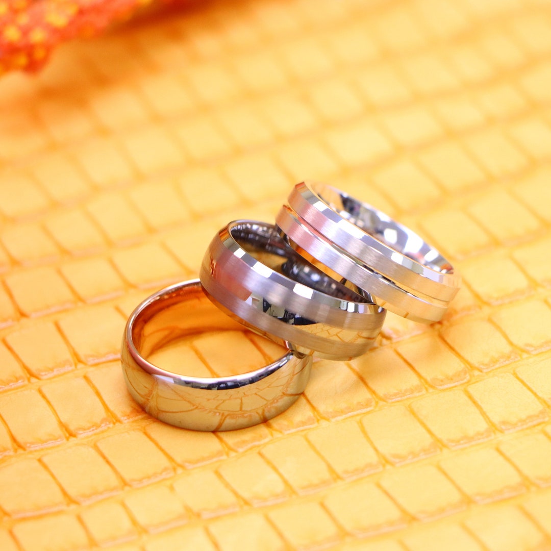 Men's Wedding Ring, Engagement Ring for Man, Pure Titanium Ring, Rose ...