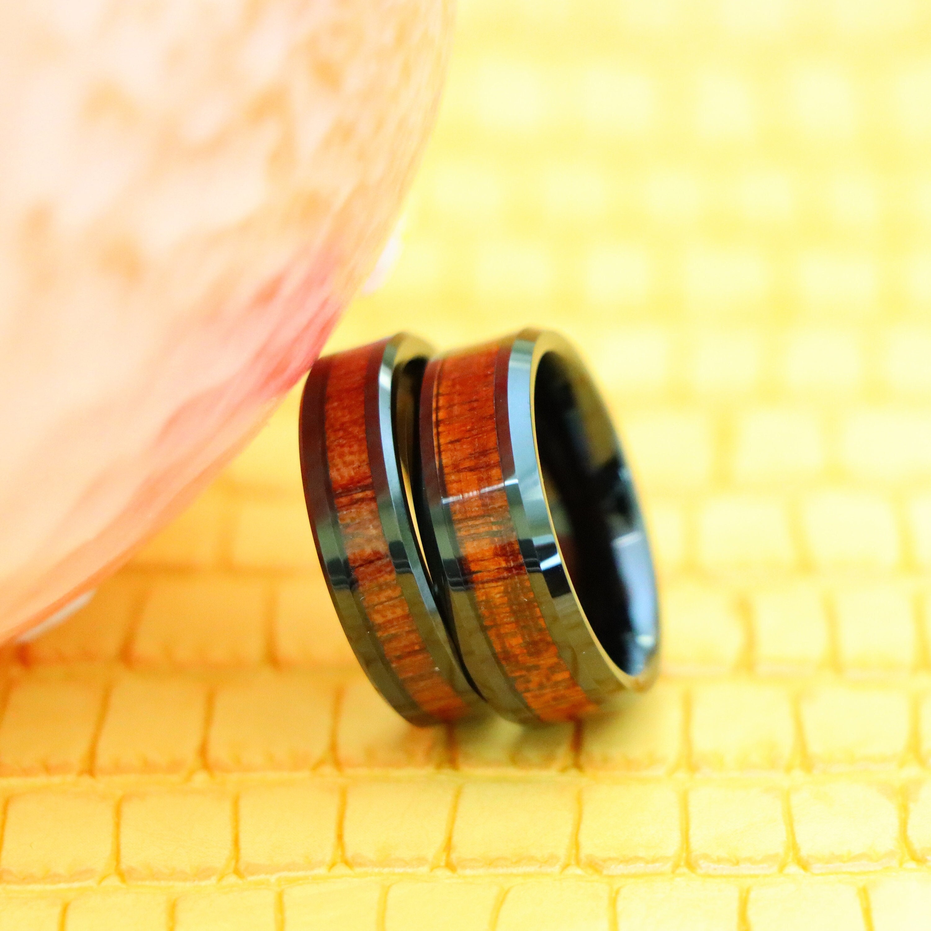 Wood Wedding Band Tungsten, Wooden Ring for Men, Mens Ring, Tungsten ...