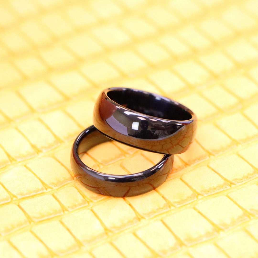 Simple Black Man Ring, Men's Wedding Ring, Men & Women, Unique Gun ...