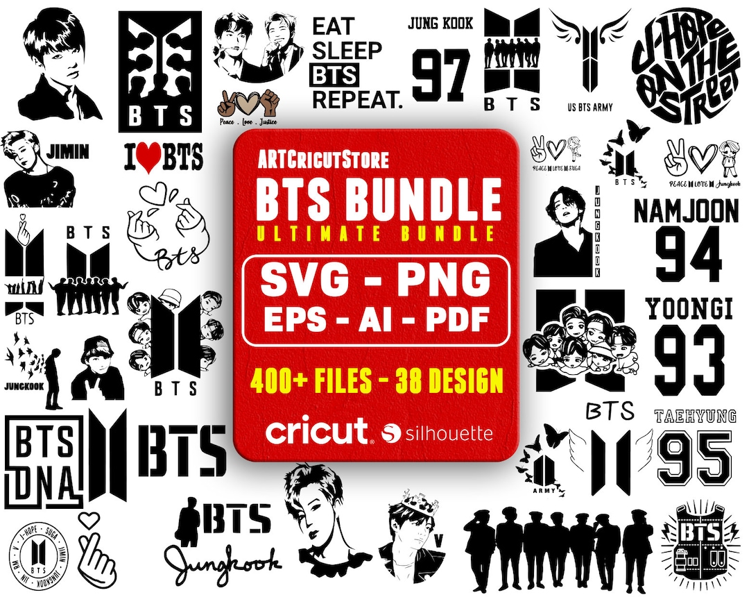 Bts Svg Bundle, Bts Clipart, Kpop Svg, Stickers File, BT21 Svg for ...