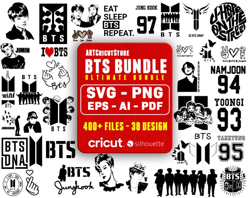 Paquete Bts Svg, Bts Clipart, Kpop Svg, Archivo de pegatinas, BT21 Svg ...