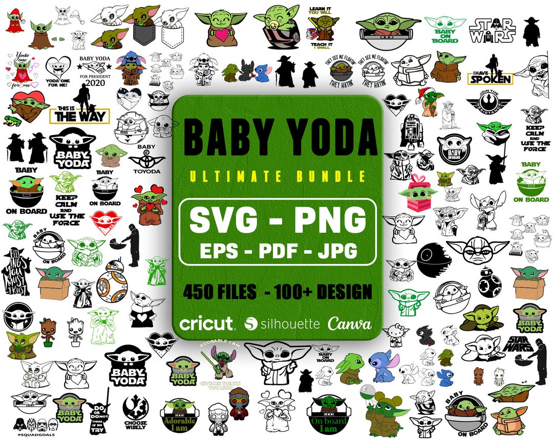Baby Yoda Svg Bundle, Baby Yoda Clipart, Grogu Svg for Cricut, Baby ...