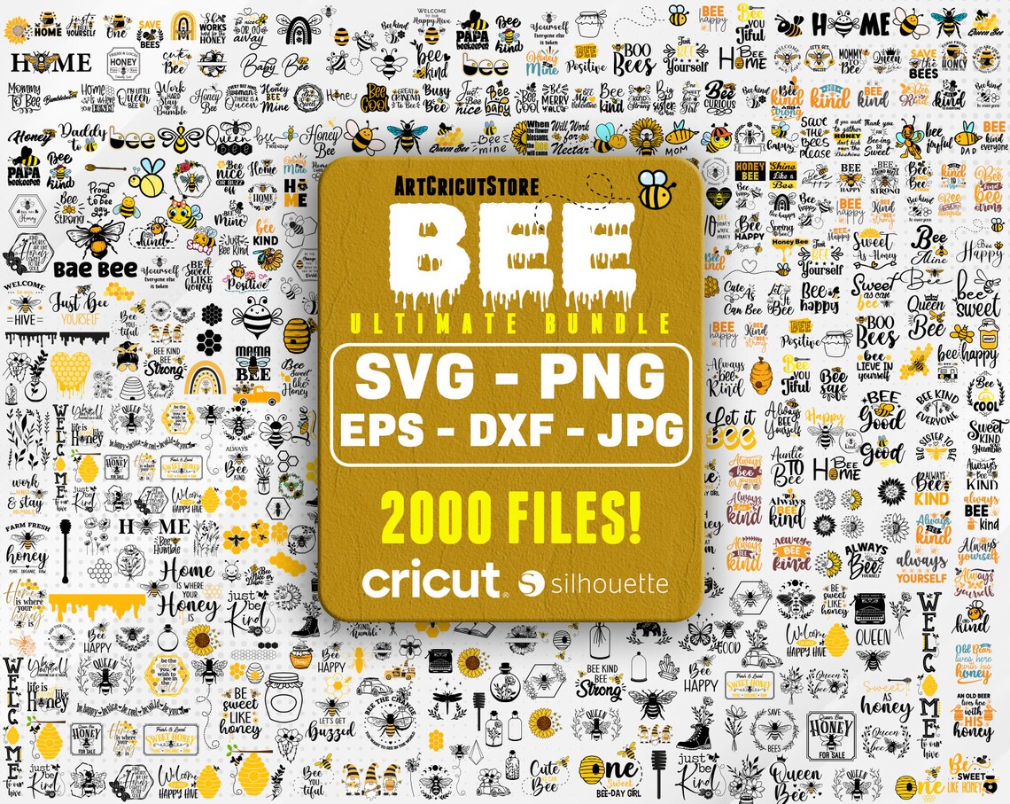 Mega Bee Svg, Bee Clipart, Honeycomb Bee Svg for Cricut, Bee Kind, Bee ...