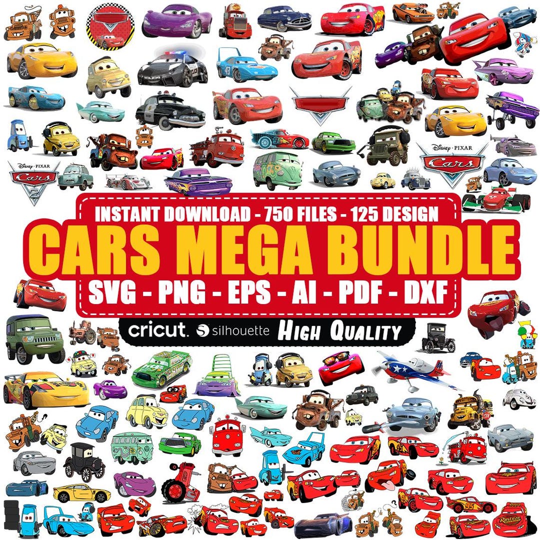 Cars Svg Bundle, Cars Clipart, High Quality Cars PNG, Cars Birthday ...
