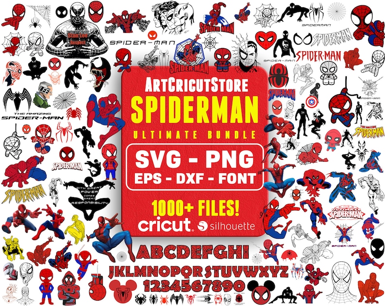 Spiderman Svg Bundle, High Quality Spiderman Png, Spiderman Clipart ...