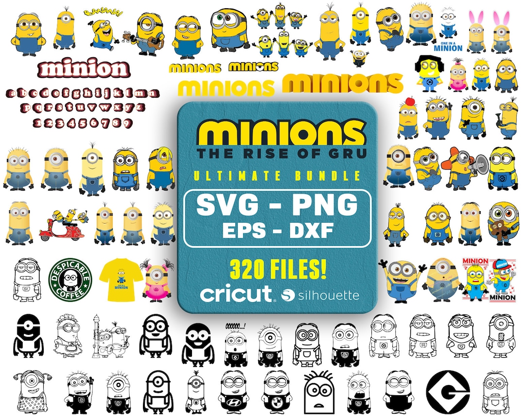 Minion Svg Bundle, Minions Png, Minion Font, Svg for Cricut, Minions ...