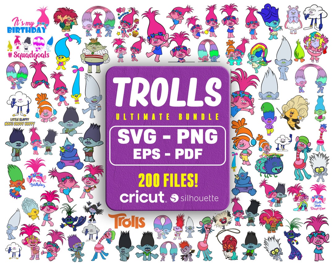 Trolls Svg Mega, High Quality Trolls PNG, Poppy Troll Svg, Trolls ...