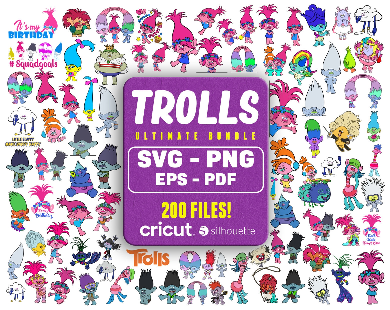 Trolls Svg Mega, High Quality Trolls PNG, Poppy Troll Svg, Trolls ...
