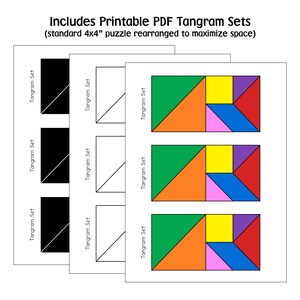 Printable Tangram Puzzle Mats & Task Cards + Bonus Clip Art - Etsy
