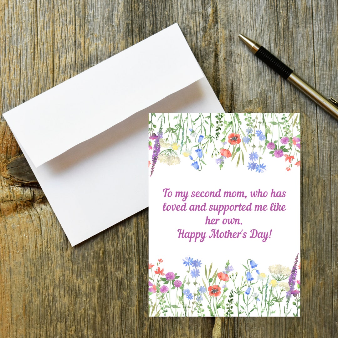 Stepmom Mother's Day Printable DIY Greeting Card and Envelope Template ...