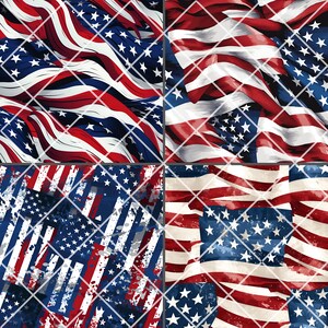 American Flags Digital Paper Printable Background Scrapbook Papers ...
