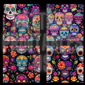 Sugar Skulls Digital Paper, Printable Background, Scrapbook Papers ...