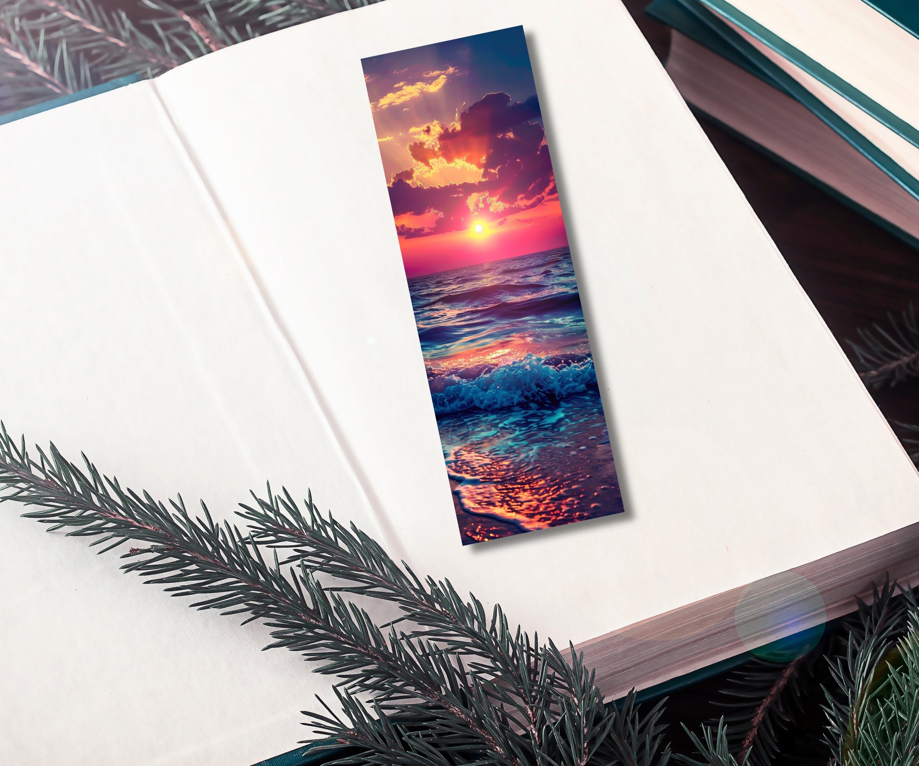 Ocean Sunset Printable Bookmarks Set of 8 Digital Download 11x8.5 PDF ...