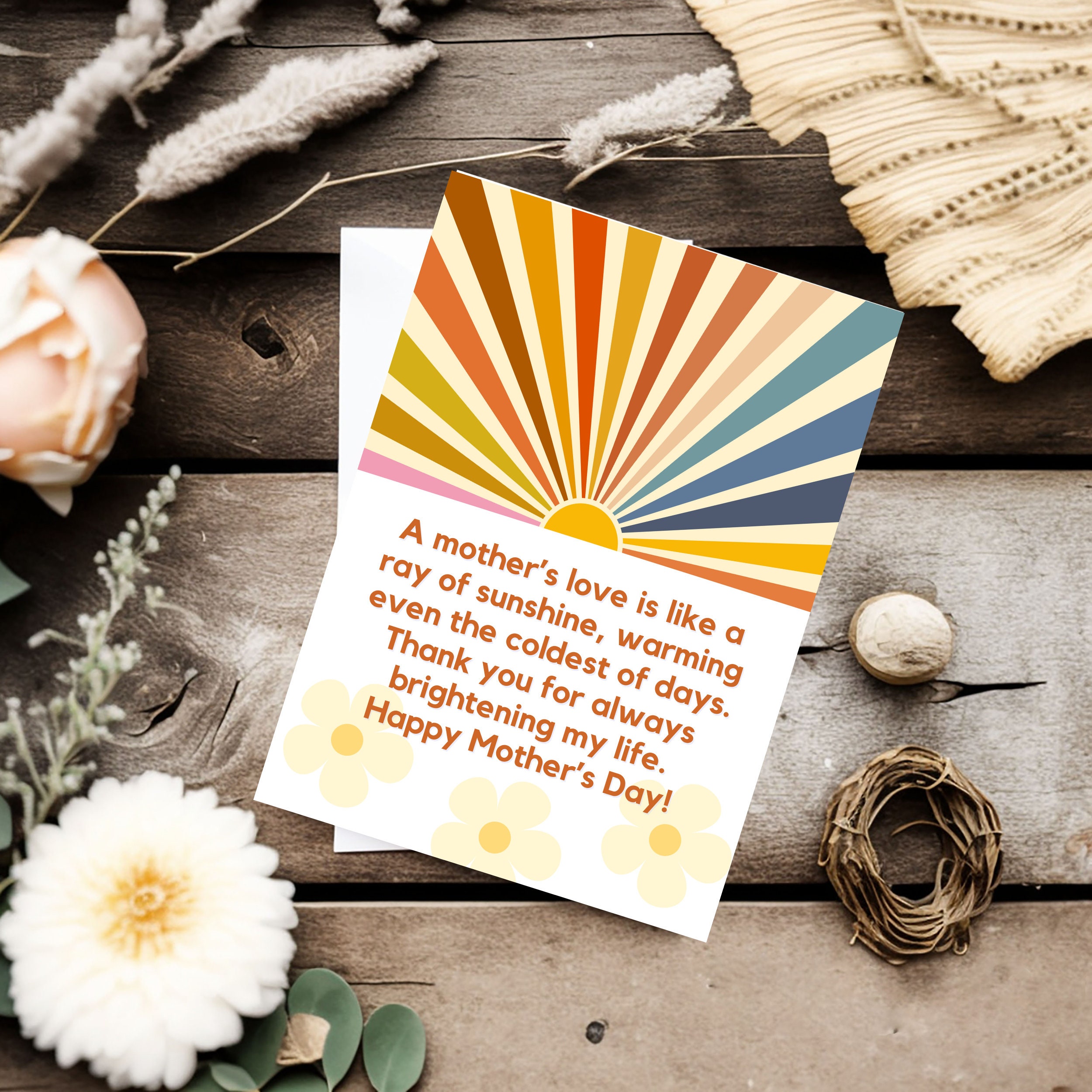 Mother's Day Printable Greeting Card Includes DIY Printable Envelope ...