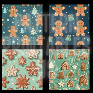 Gingerbread Digital Paper, Printable Background, Scrapbook Papers ...