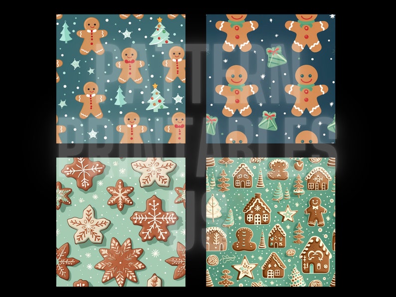 Gingerbread Digital Paper, Printable Background, Scrapbook Papers ...