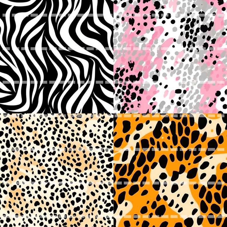 Animal Prints Digital Paper, Printable Background Scrapbook Papers ...