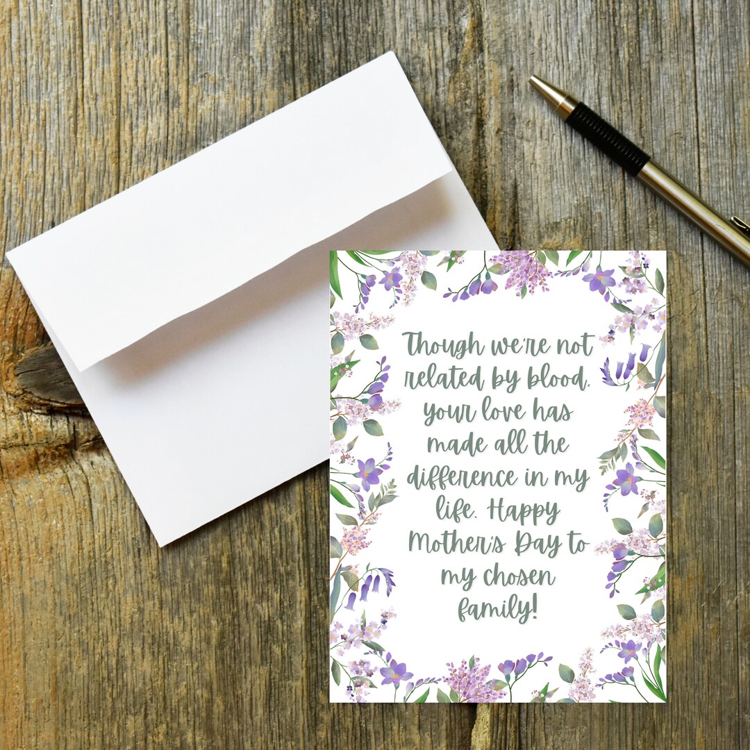 Stepmom Mother's Day Printable DIY Greeting Card and Envelope Template ...