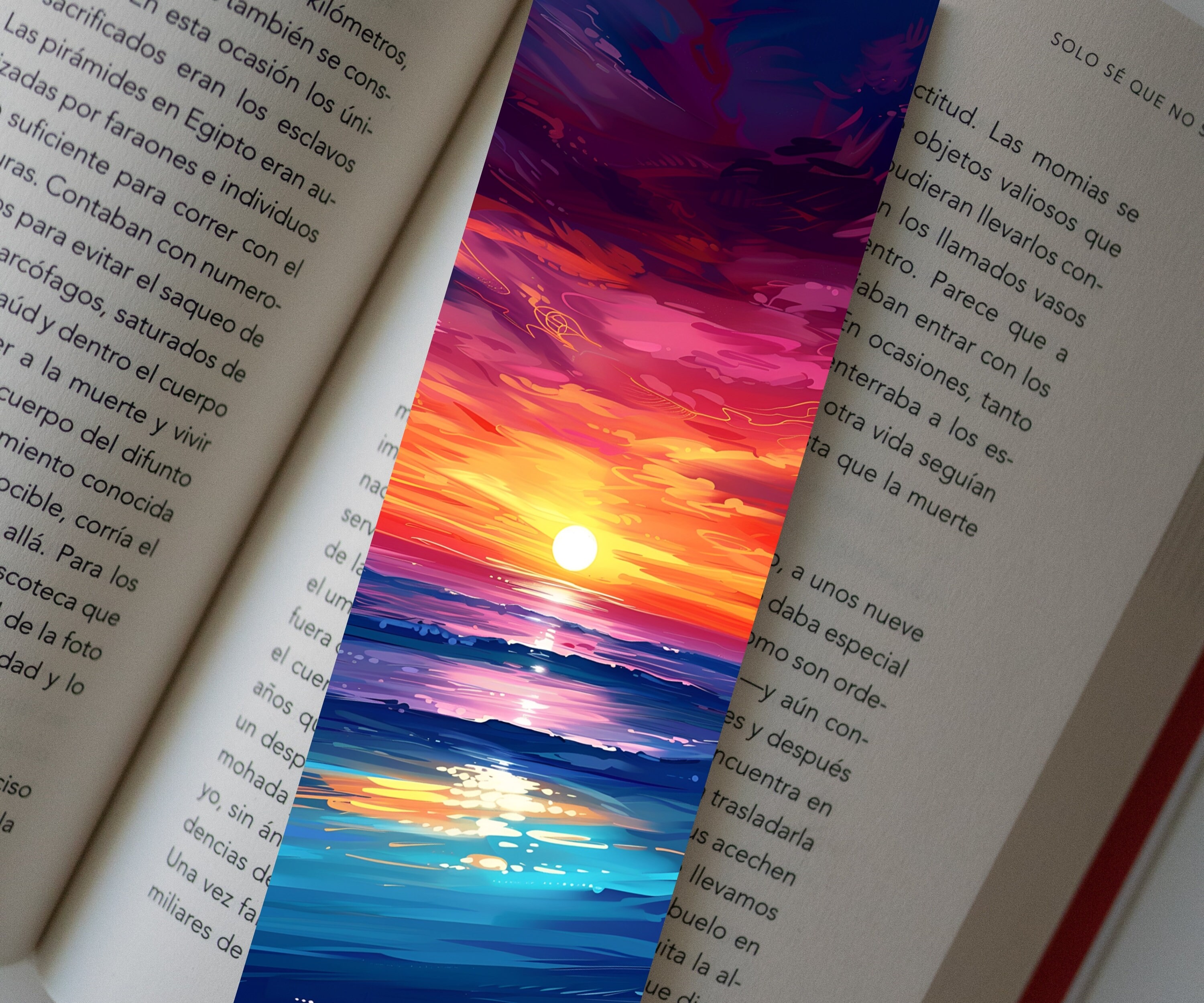 Oil Painting Ocean Sunset Printable Bookmarks Set of 8 Digital Download ...