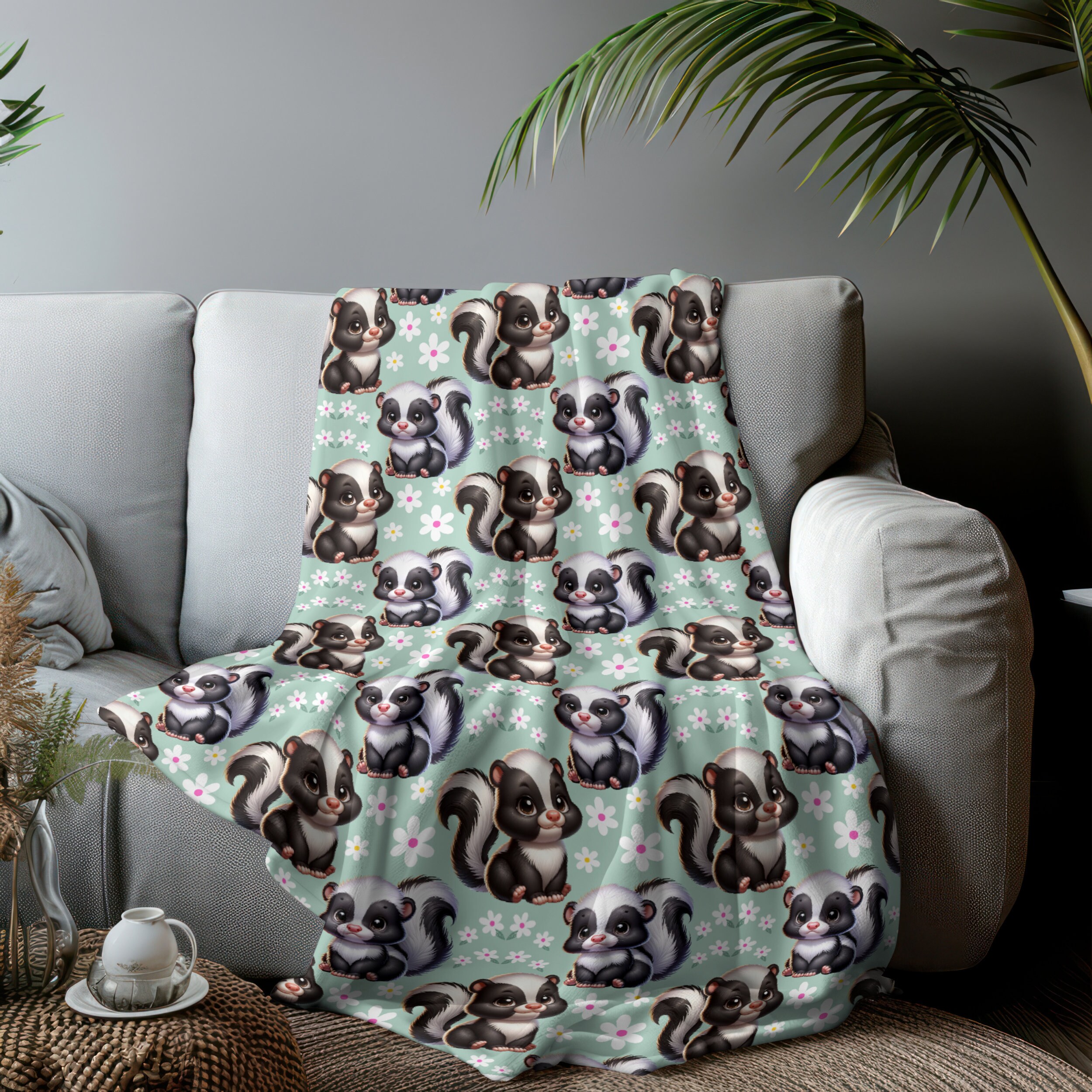 Cute Baby Skunks 12x12 Seamless Pattern Digital Paper Printable ...