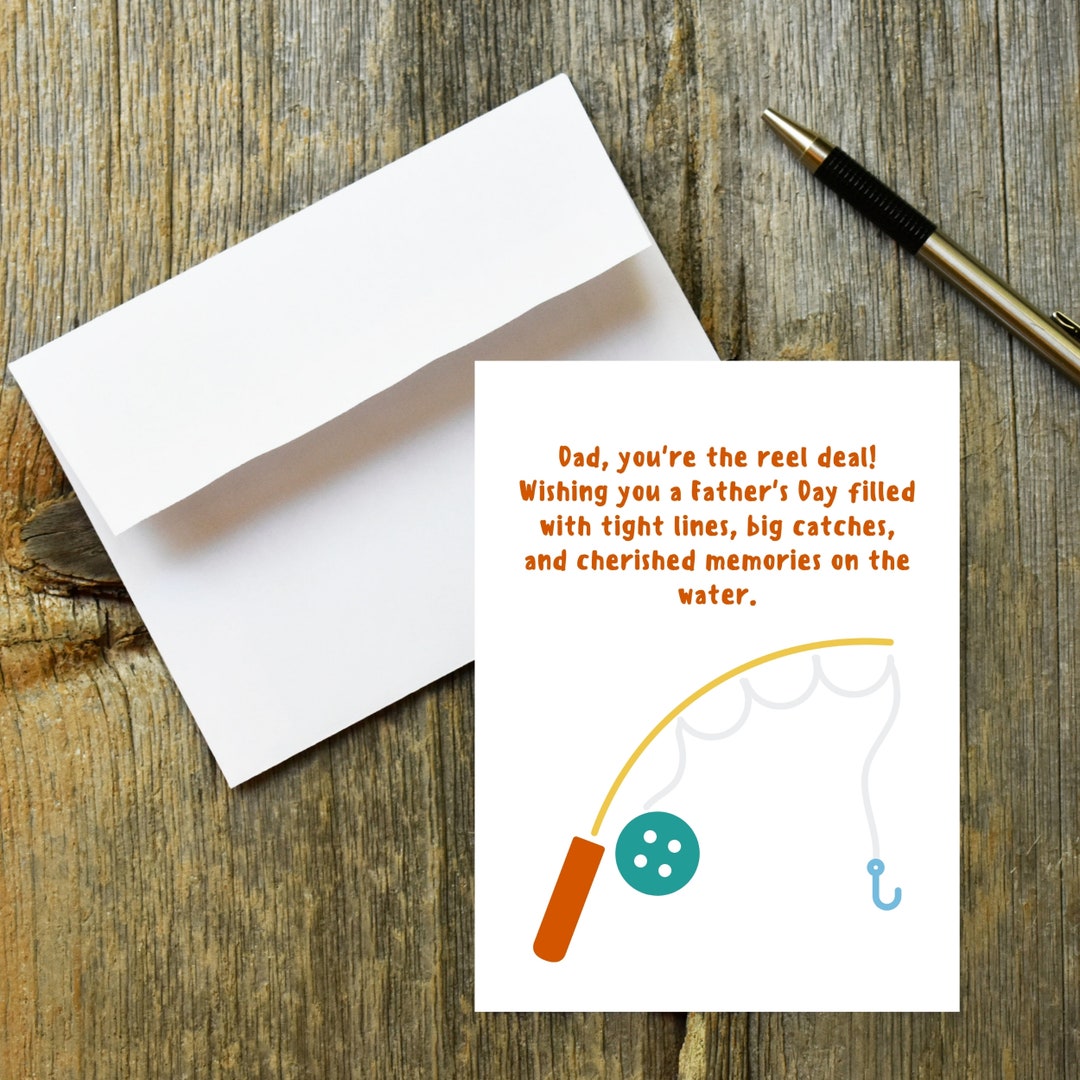 Fishing Father's Day Printable Greeting Card With DIY Printable ...