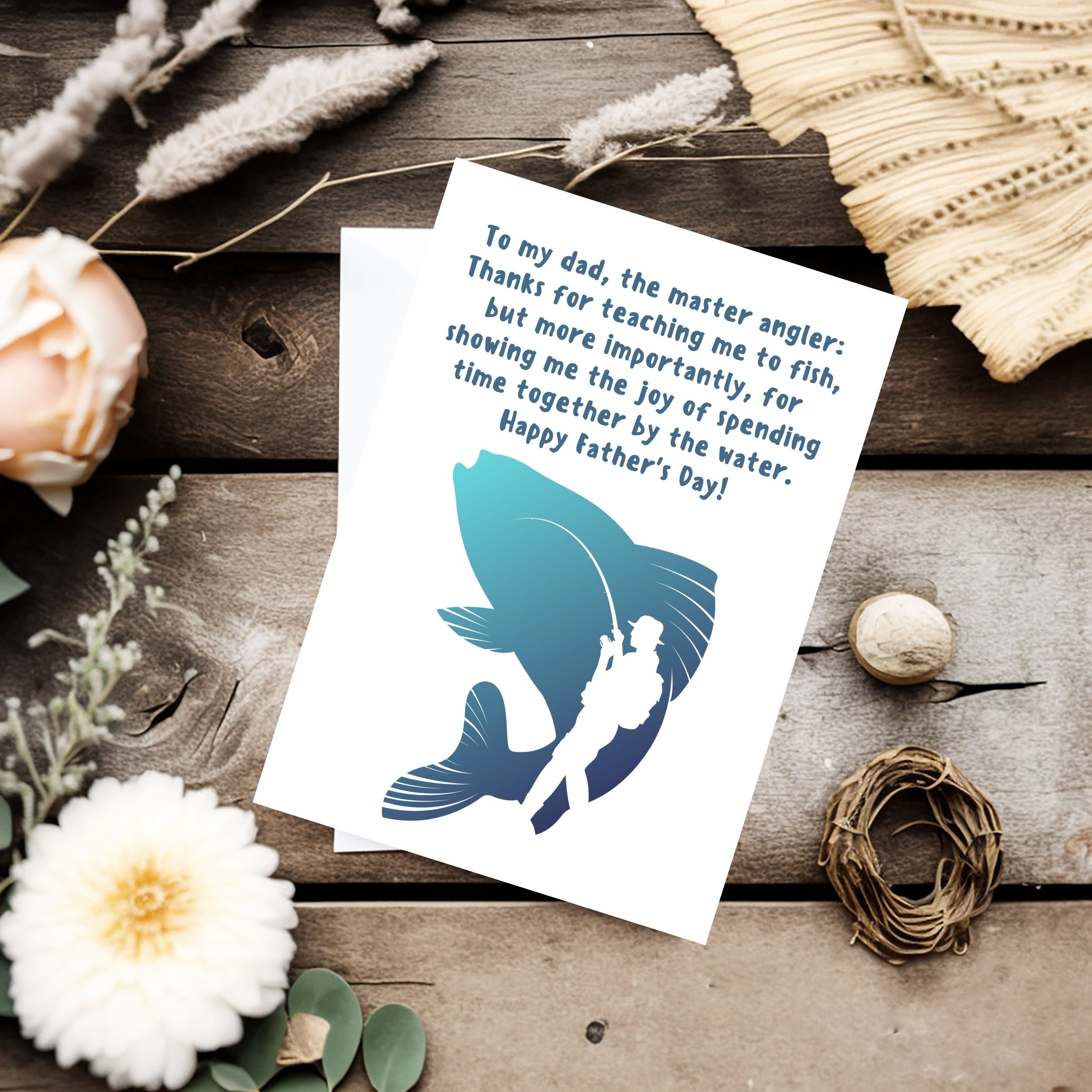 Fishing Father's Day Printable Greeting Card With DIY Printable ...